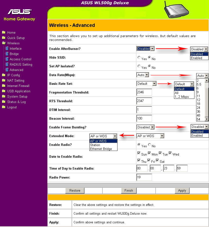 Беспроводное оборудование от ASUS: роутер WL-500G Deluxe, Cardbus ...