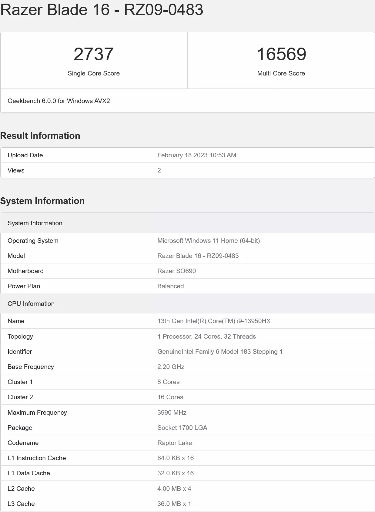 Мобильный процессор Intel Core i9-13950HX демонстрирует ...