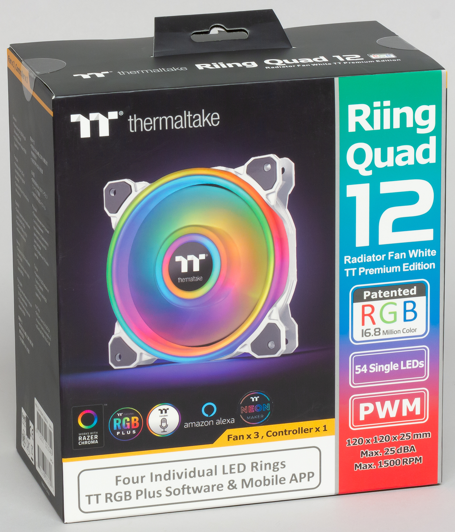 Обзор набора вентиляторов Thermaltake Riing Quad 12 RGB Radiator Fan TT ...