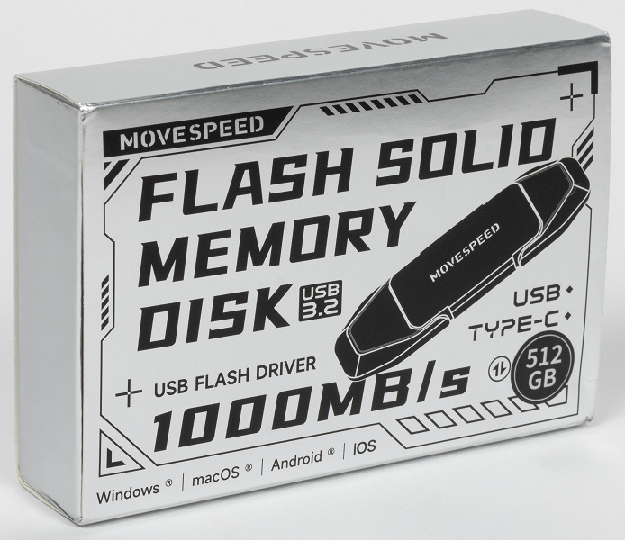 Тестирование флэшдрайва MoveSpeed 1000 MB/s 2 in 1 512 ГБ на ...