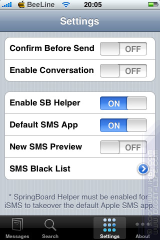 Обзор программы iSMS (Apple iPhone)