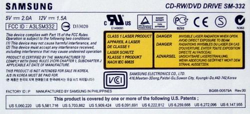 Тестирование комбо приводов DVD-ROM/CD-R/RW (часть 3) - SAMSUNG SM-332