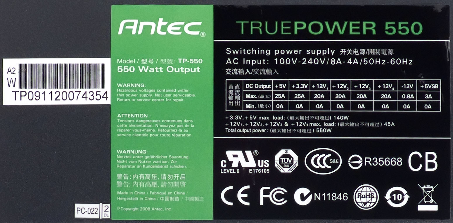 Блок питания Antec TruePower TP-550