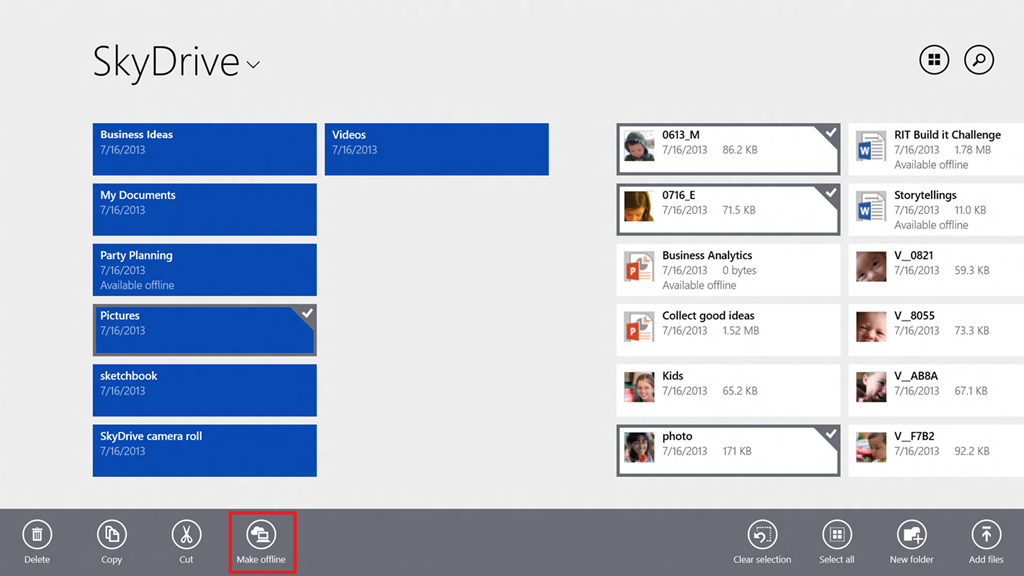 SkyDrive в Windows 8.1