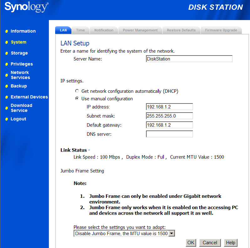 Сетевой накопитель Synology DS-101g+ Disk Station