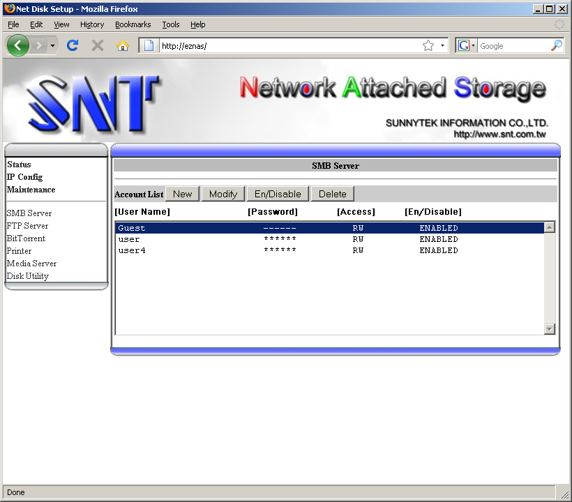Миниатюрный сетевой накопитель EZ-NAS