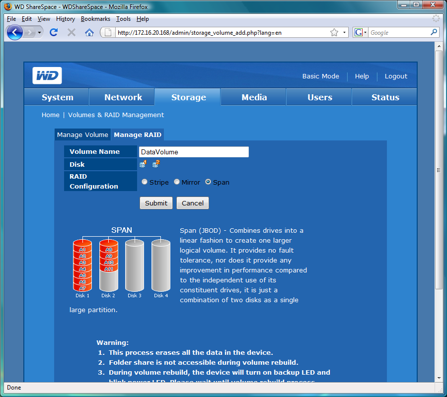 Сетевой накопитель Western Digital ShareSpace