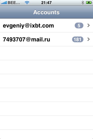 Apple iPhone: браузер и почтовый клиент